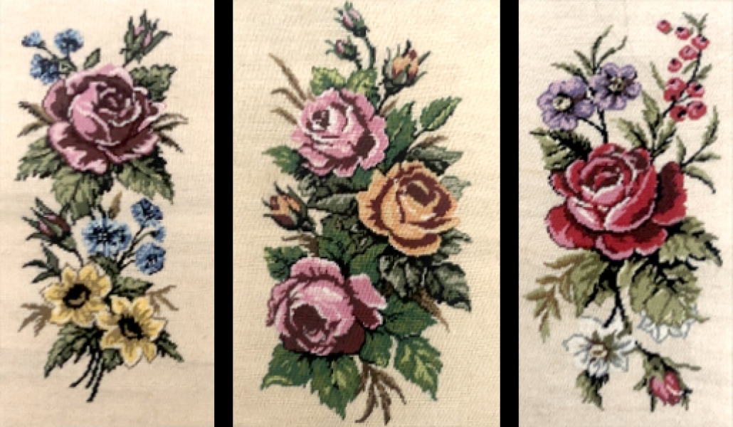Goblenul cusut Flori, de Panaitescu Ana-maria - 12 x 24 cm - ID 2243