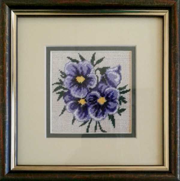 Goblenul cusut Flori, de Galbenu Luminita - 8 x 8 cm - ID 1937