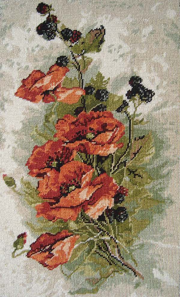 Goblenul cusut Maci, de Gabroveanu George - 15 x 25 cm - ID 381