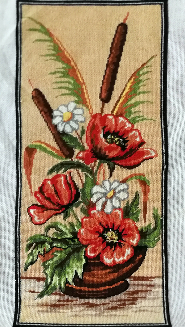 Goblenul cusut Maci de câmp, de Crișan Camelia - 12 x 30 cm - ID 2544
