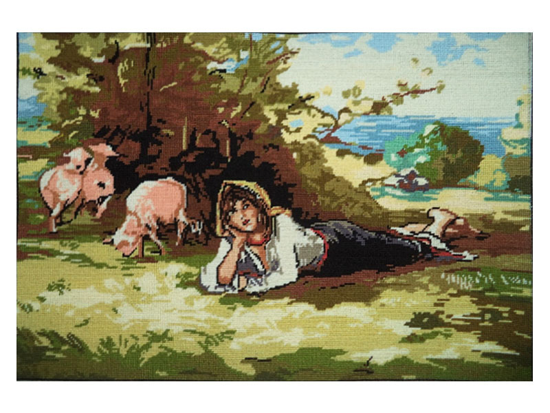 Goblenul cusut Pastorita, de Burlacu Liviu - 20 x 30 cm - ID 317